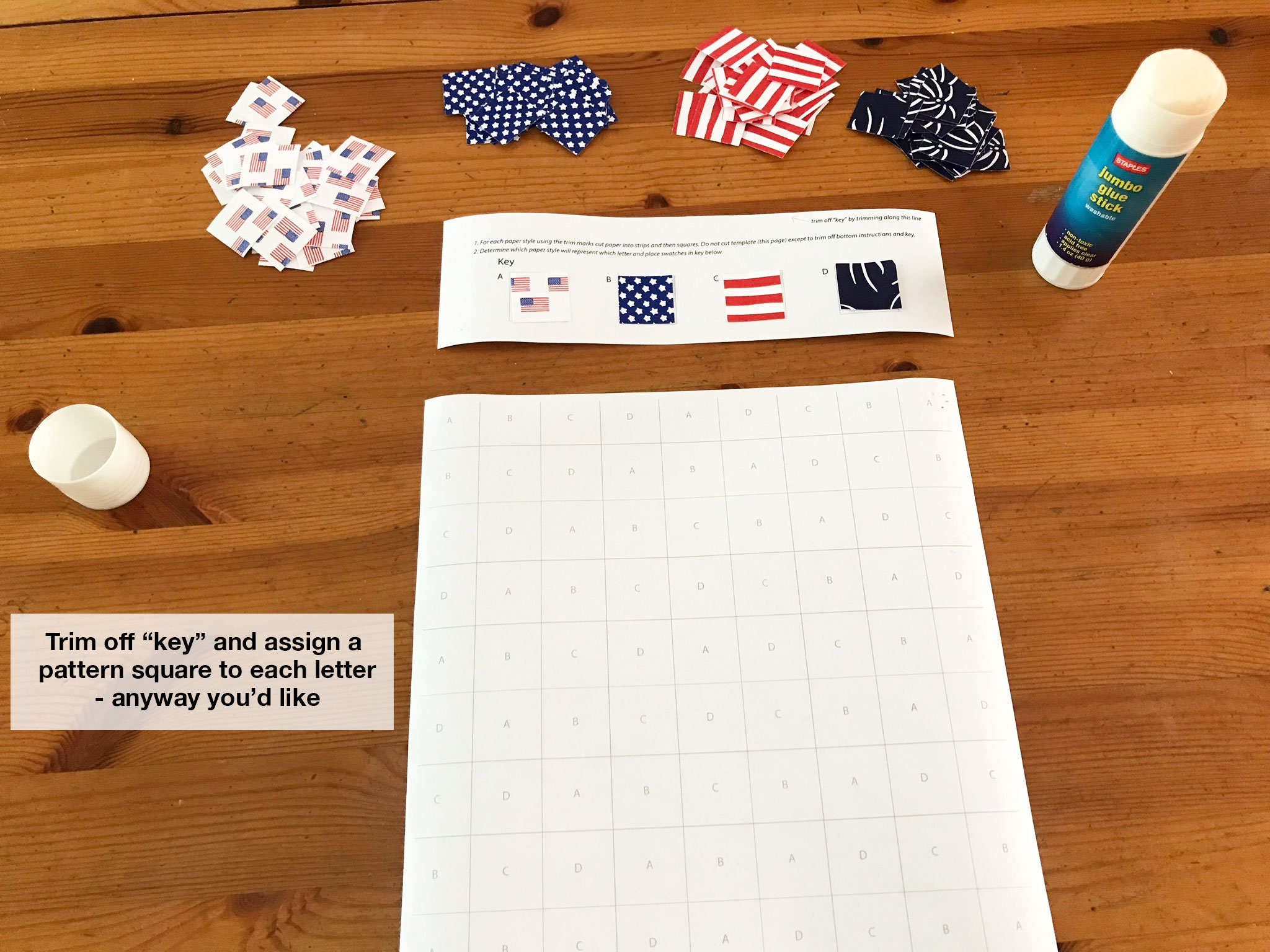 Patriotic Paper Quilt Printable Kit | Fourth of July Paper Craft ...