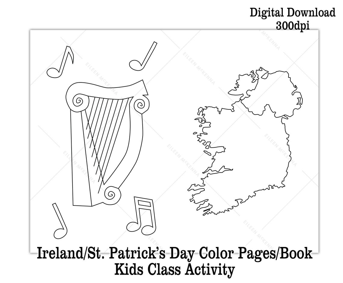 Printable Ireland St. Patrick's Day Coloring Pages Make a Coloring Book ...