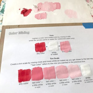 Printable Color Mixing Worksheet Set | Kids Art Class Activity Painting ...