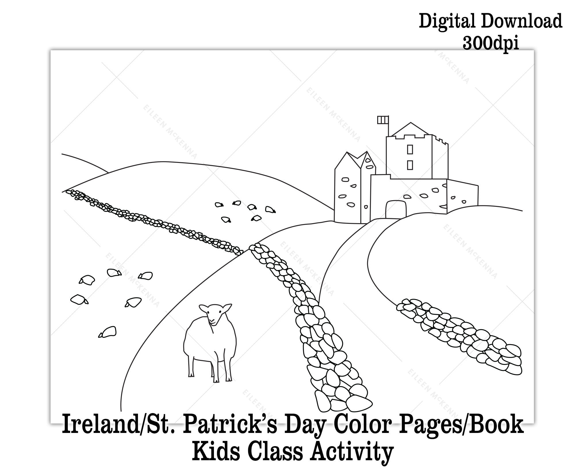 Printable Ireland St. Patrick's Day Coloring Pages Make a Coloring Book ...