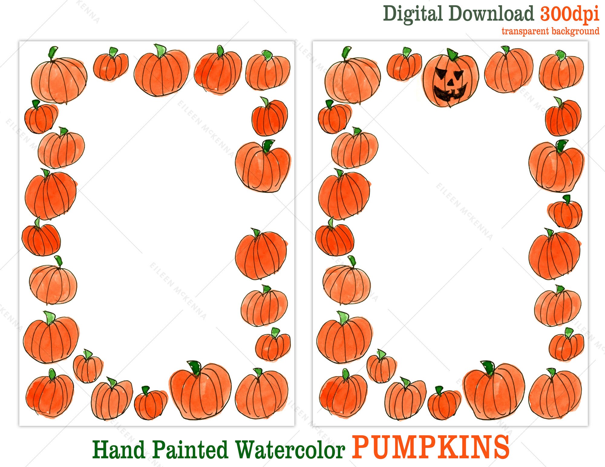 Pumpkin Invitation Border Printable Pumpkin Art Fall - Etsy
