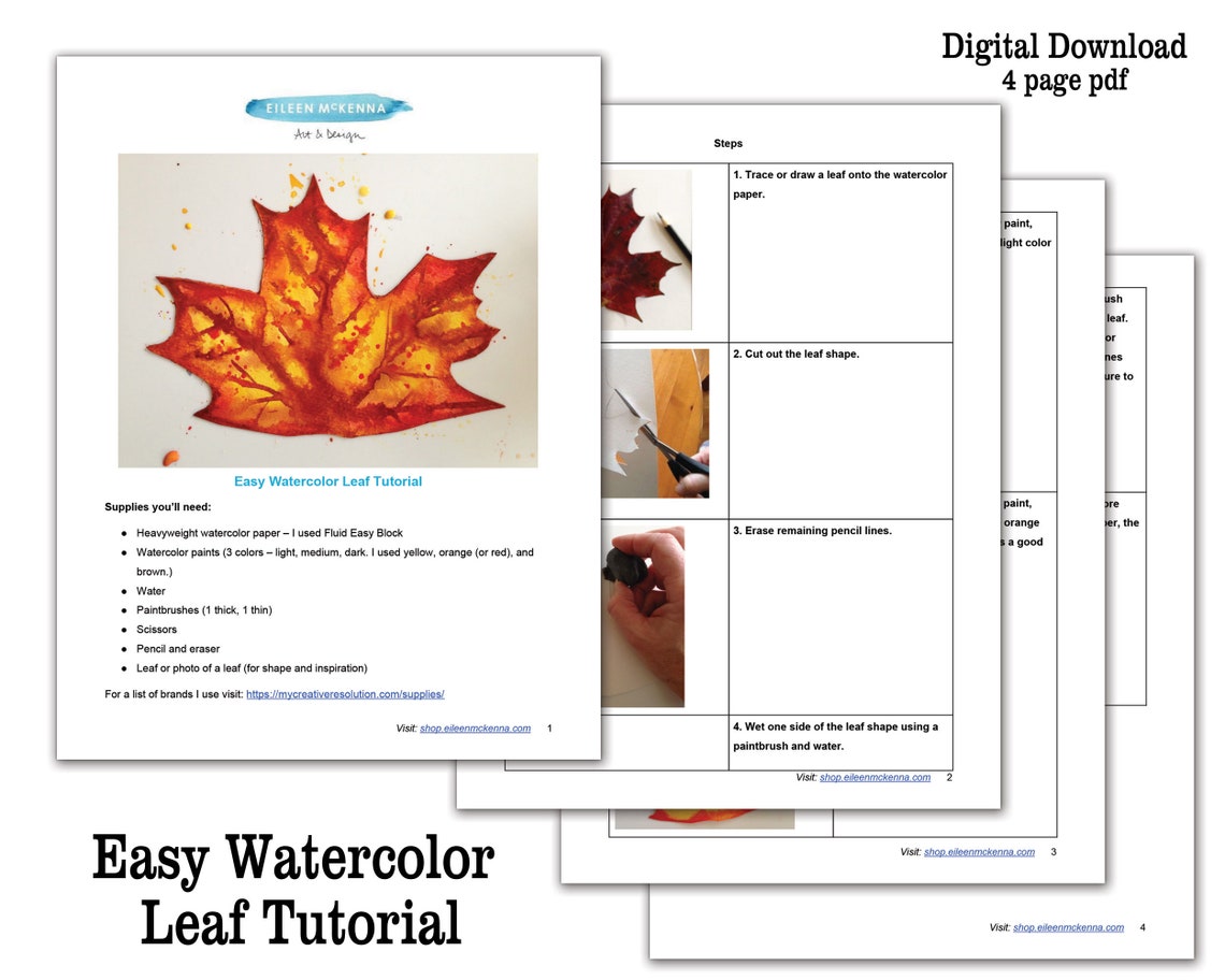 Kids Fall Leaf Watercolor Art Project | How to Paint Fall Leaves ...