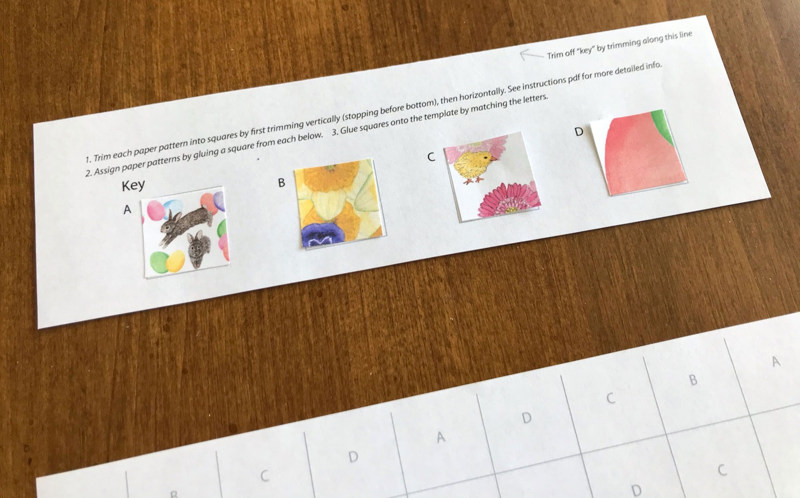 Easter Craft Spring Art Project Printable Paper Quilt Kit Kids Fun ...