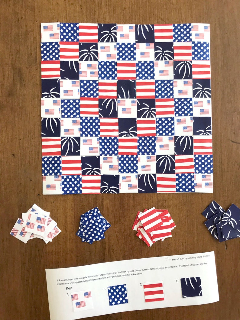 Patriotic Paper Quilt Printable Kit | Fourth of July Paper Craft ...