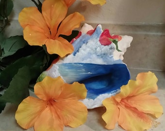 Painted Conch Shell Art - Etsy