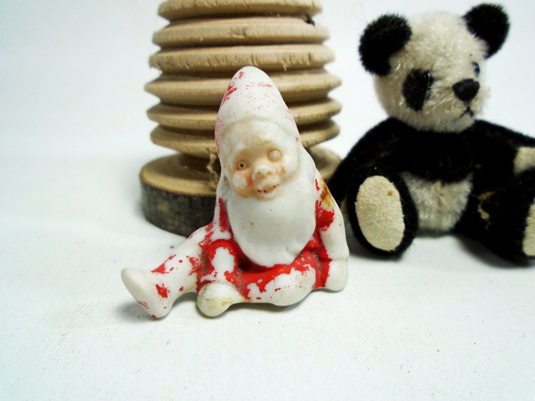 Small Christmas Elf Antique Porcelain Figure, Antique German Miniature ...
