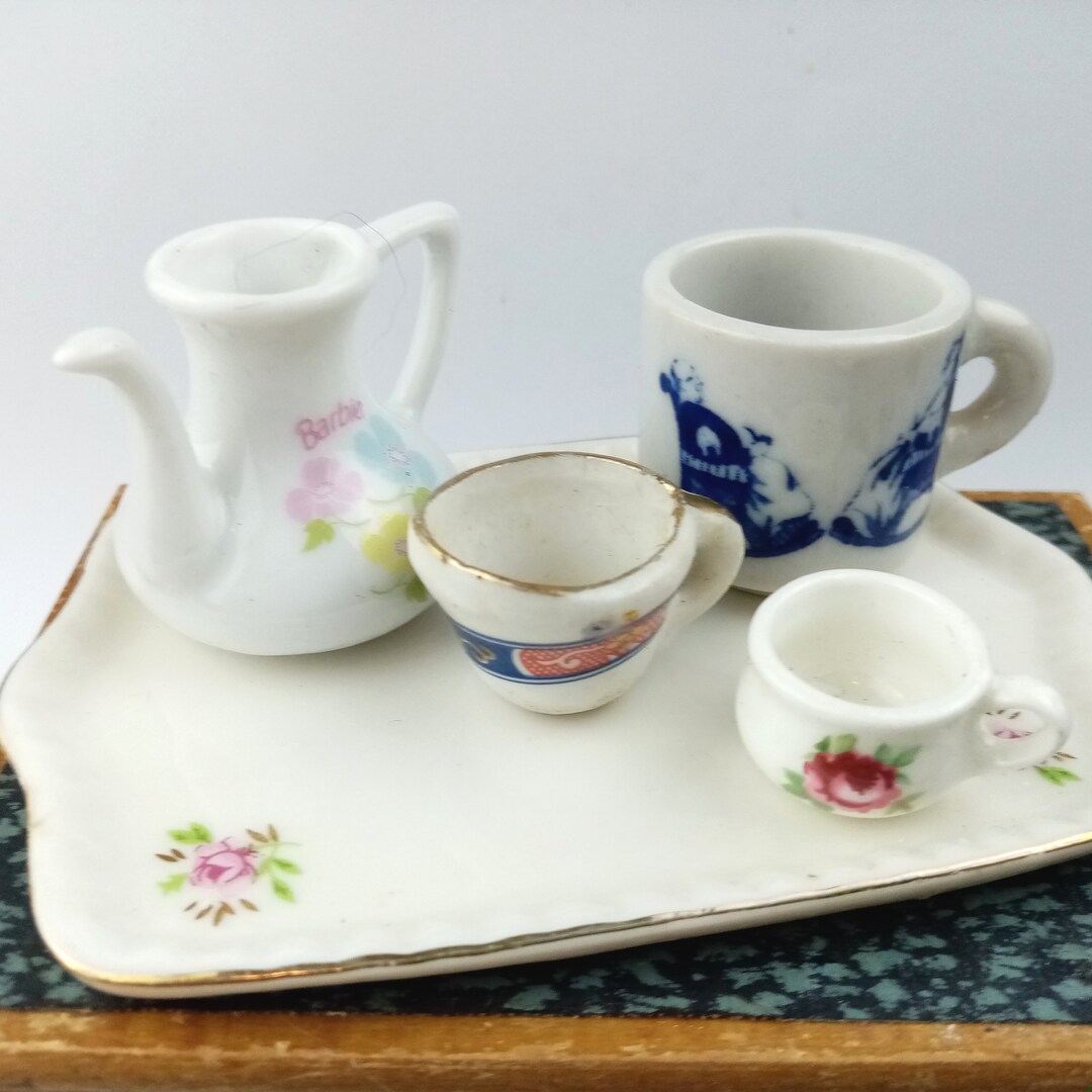 Vintage Dollhouse Miniatures, Antique/ Vintage Porcelain Child Tea Set ...