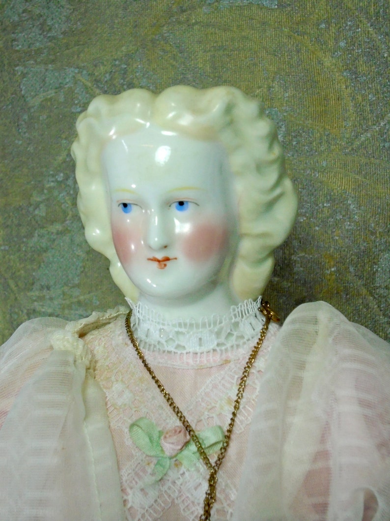 Antique China Head Doll Blond Glazed Parian Doll Fashion Etsy