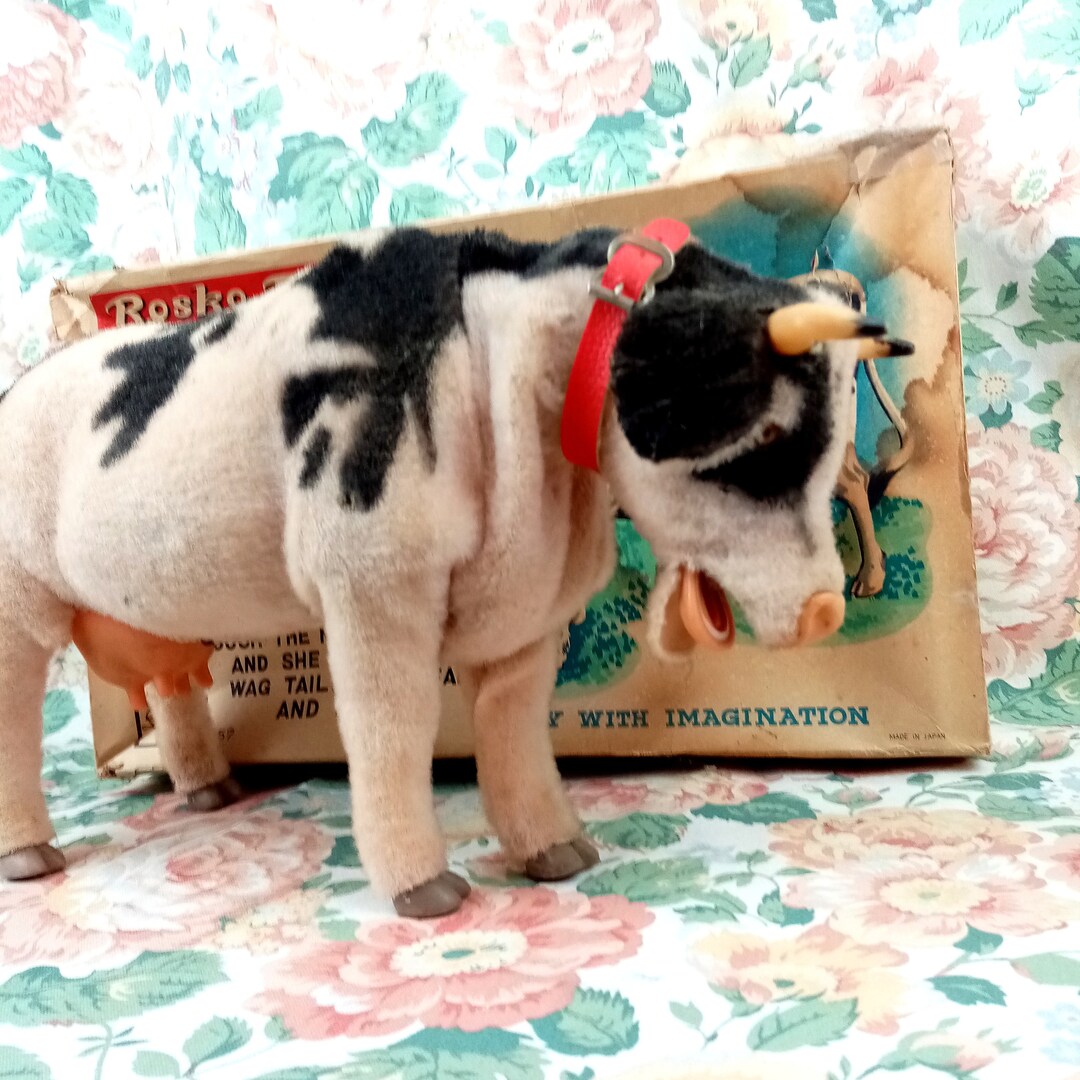 Vintage Rosko Toy Josie Cow, Battery Operated, Walking Cow, Vintage Toy ...