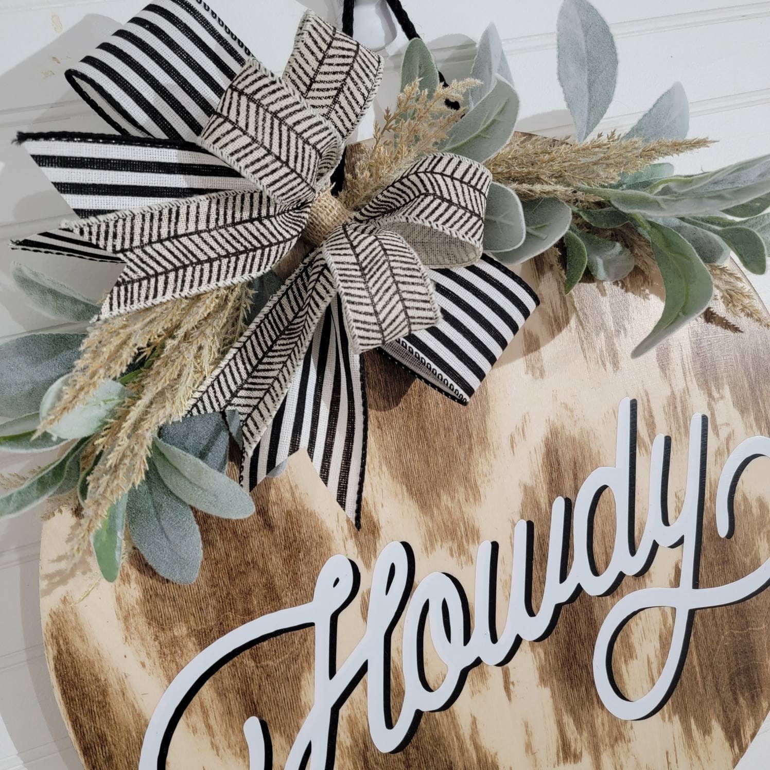 HOWDY. Cowhide Cowprint Country Wooden Floral Farmhouse Decor - Etsy