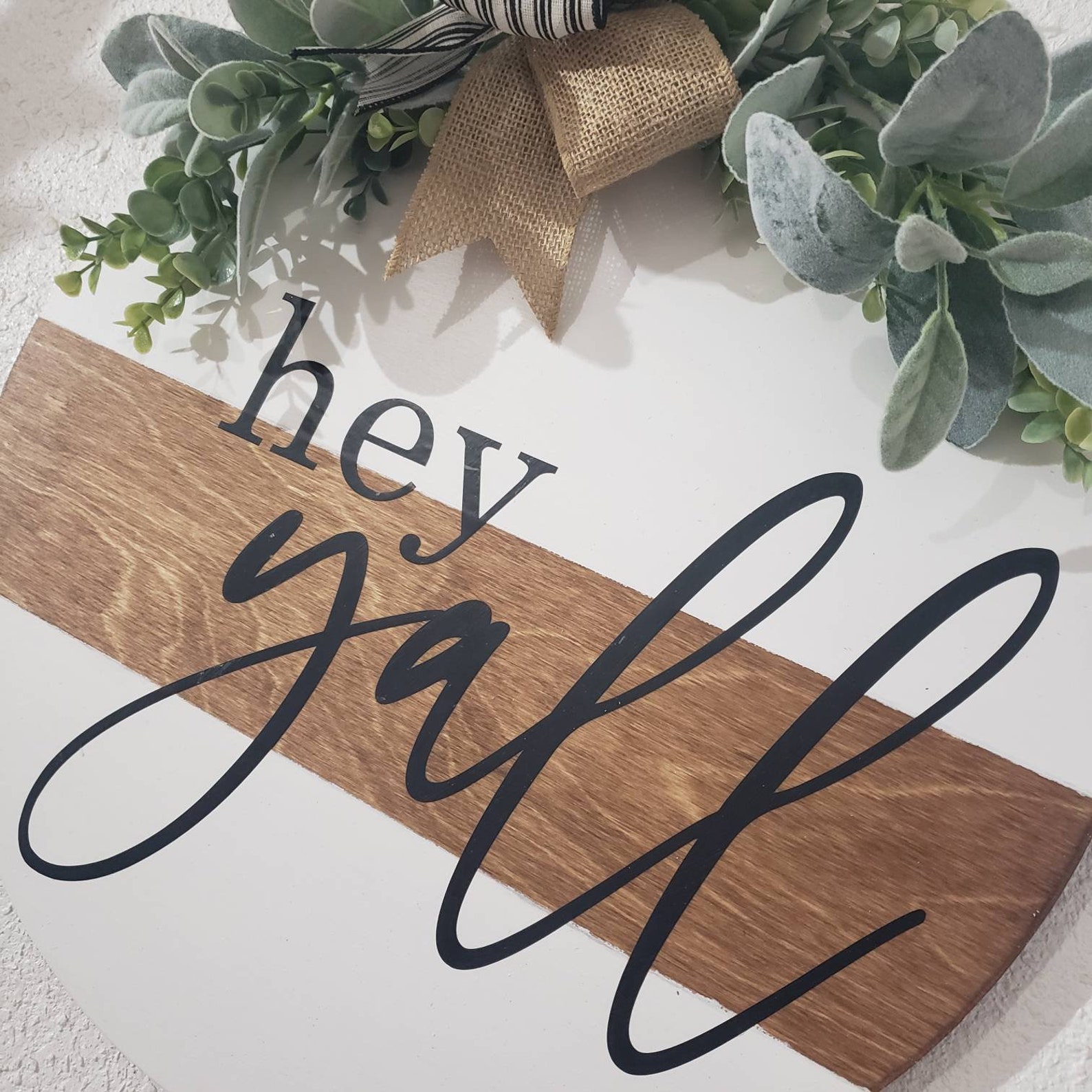 HEY YALL. White Wooden Floral Hello Farmhouse Decor Porch Door - Etsy