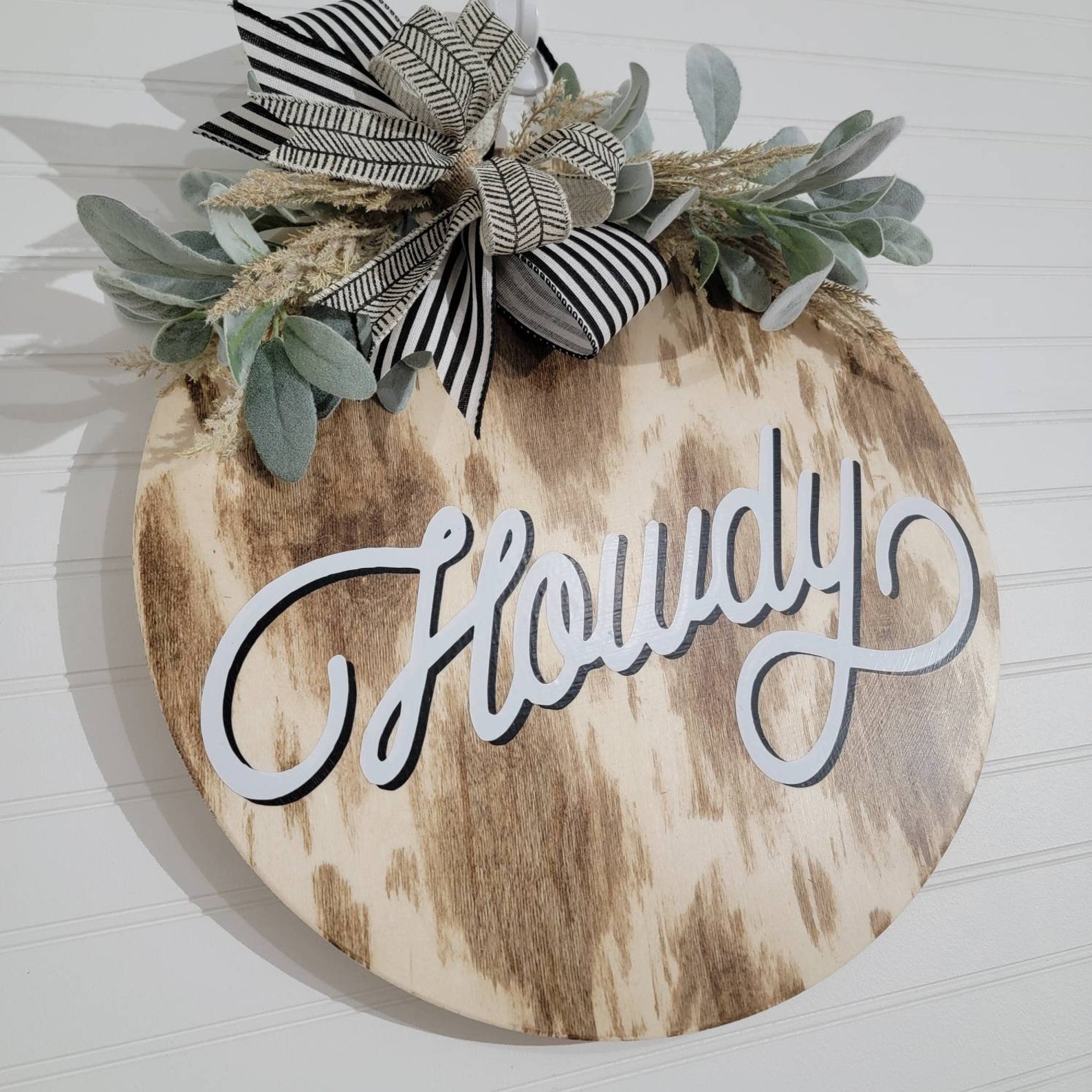 HOWDY. Cowhide Cowprint Country Wooden Floral Farmhouse Decor - Etsy