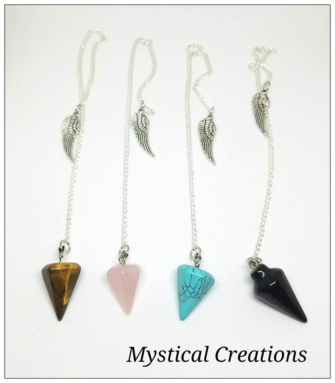 Natural Faceted Crystal Pendulum Pendant, Reiki Pyramid Point, Quartz ...