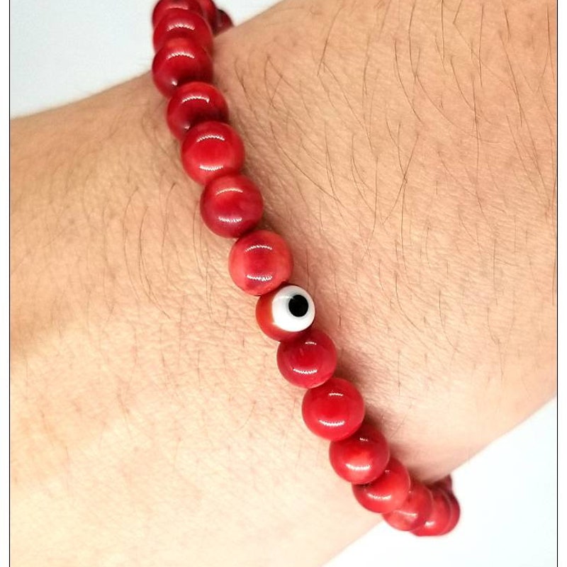 Red Beaded Bracelet - Etsy