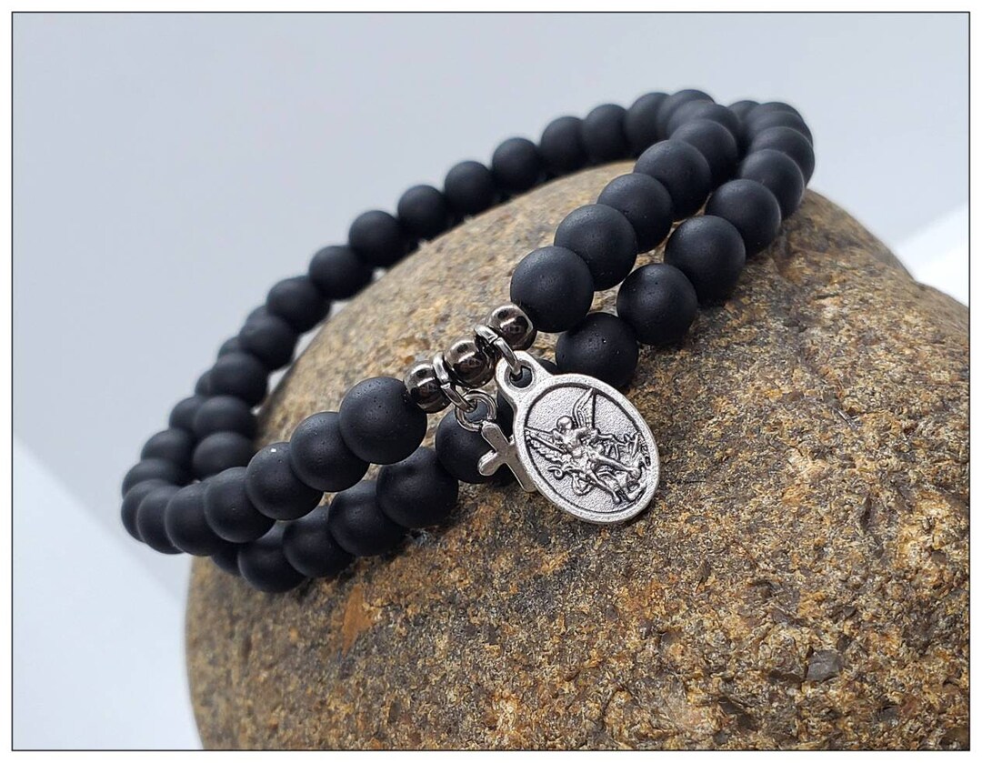 St. Michael Bracelet, Double Wrap Saint Michael Archangel Charm ...