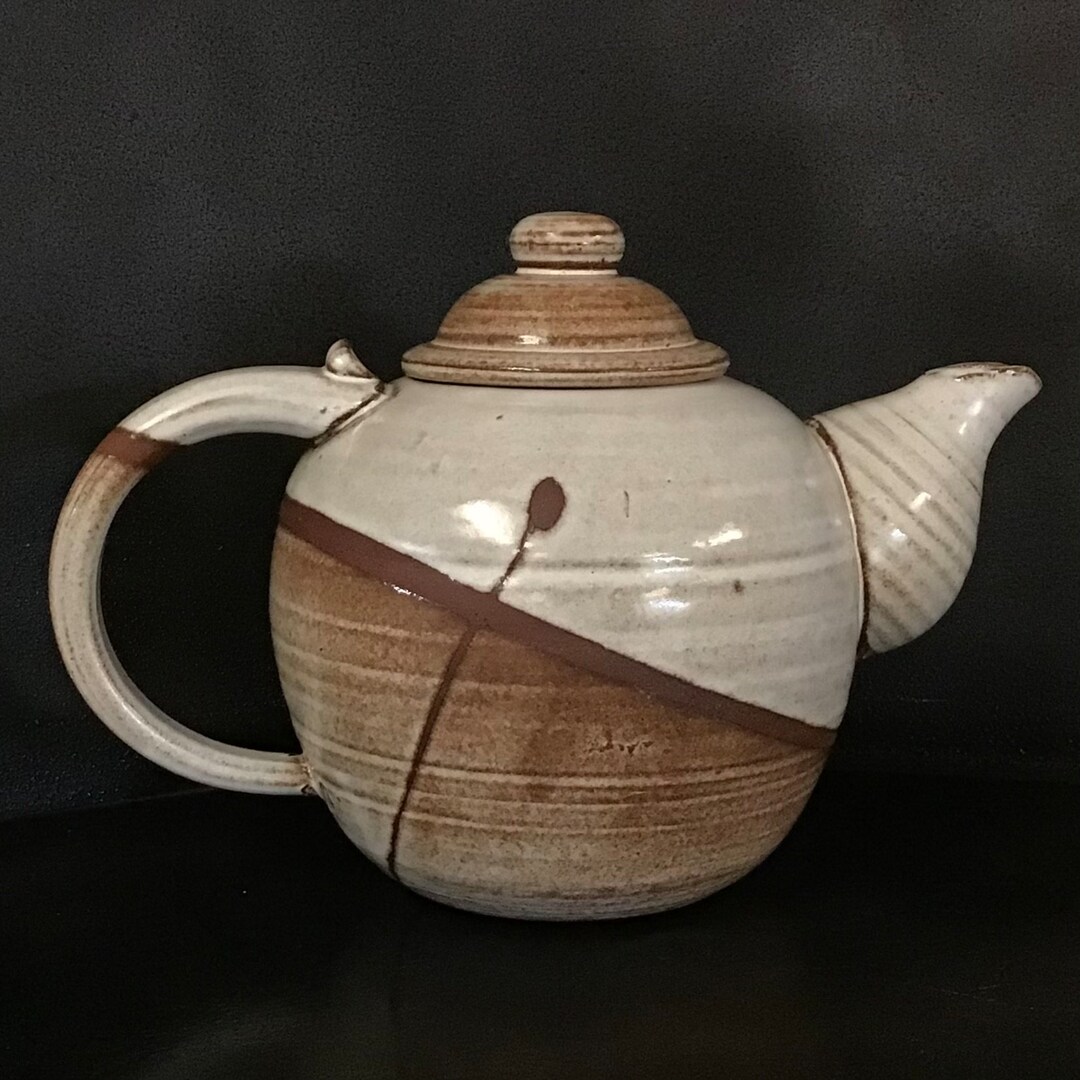 Handmade Stoneware Two Tone Teapot 8 Cup Capacity 8 Inches Tall by 8 ...