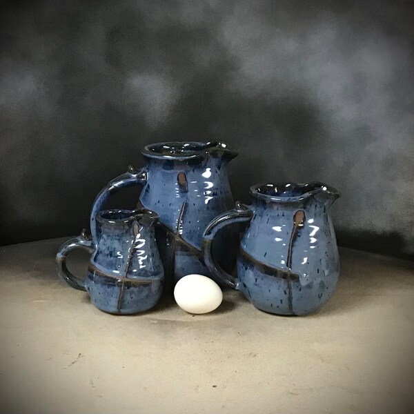 Blue Ceramic Pitcher - Etsy