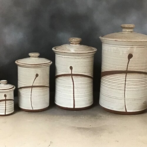 Stoneware Canister Set - Etsy