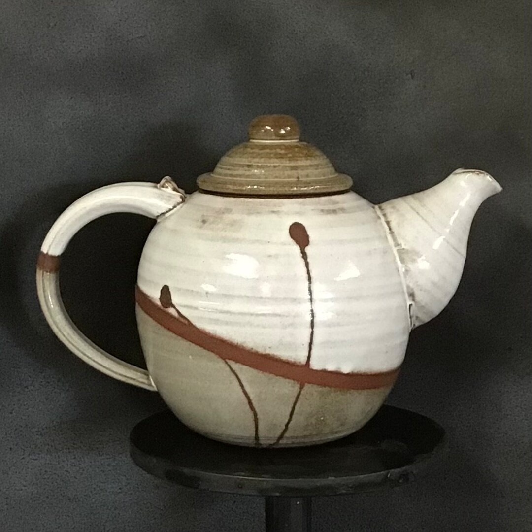 Handmade Stoneware Two Tone Teapot 8 Cup Capacity 8 Inches Tall by 8 ...