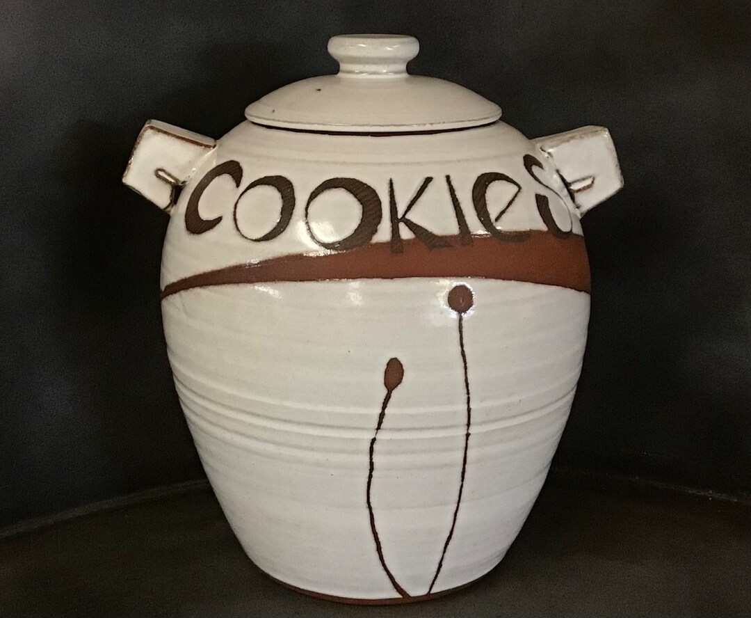 Great Big Cookie Jar Handmade Stoneware 12 Inches Tall by 9 Inches Wide ...