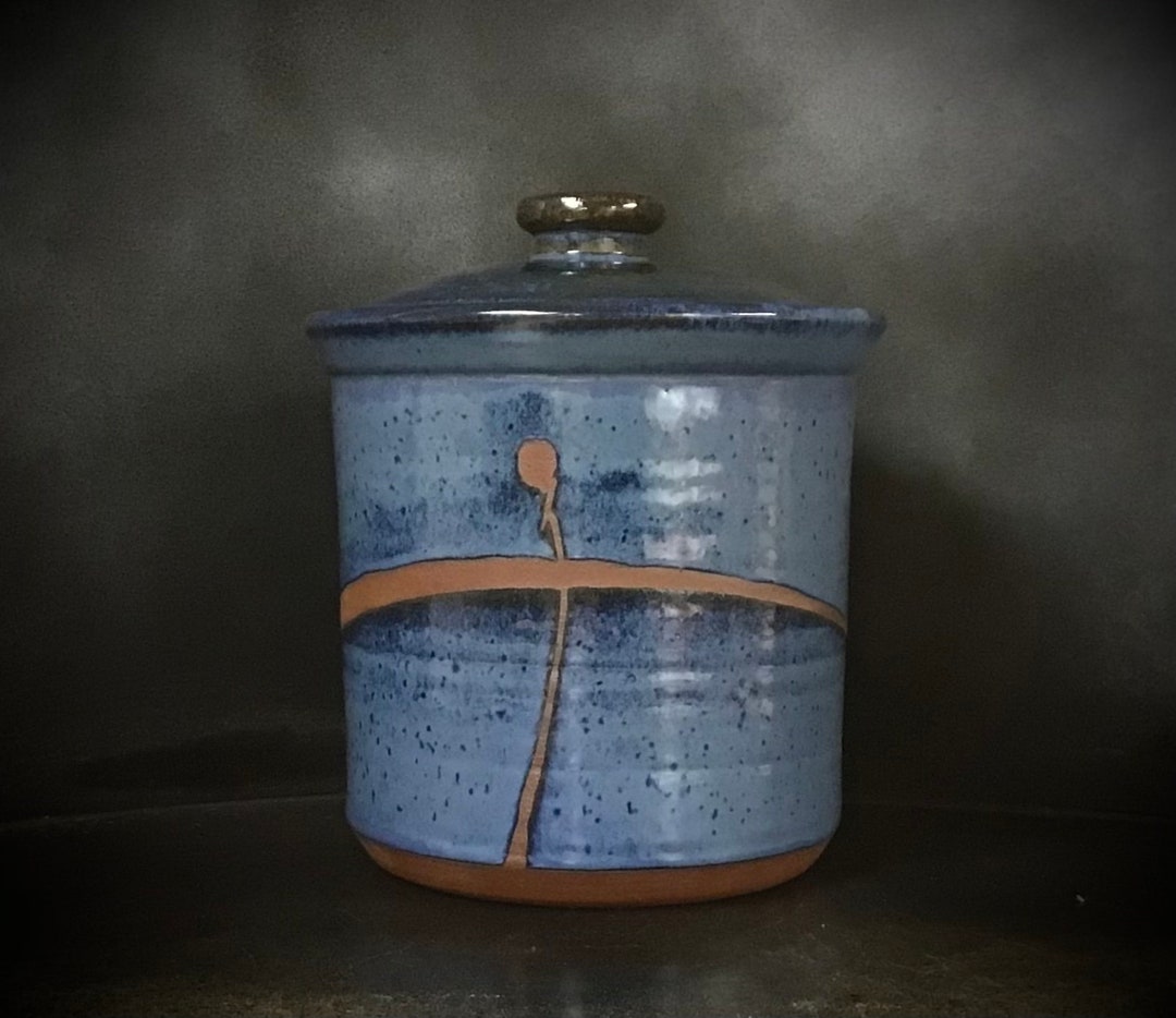 Handmade Cobalt Blue Stoneware Canister This is the Medium Canister 8 ...