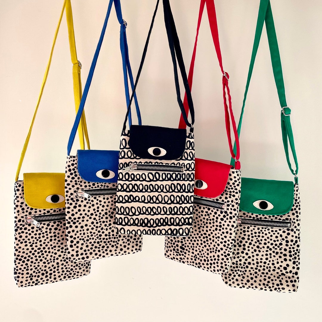 Handmade Cyclops Crossbody Phone Bag: Screen-printed Cotton Canvas - Etsy
