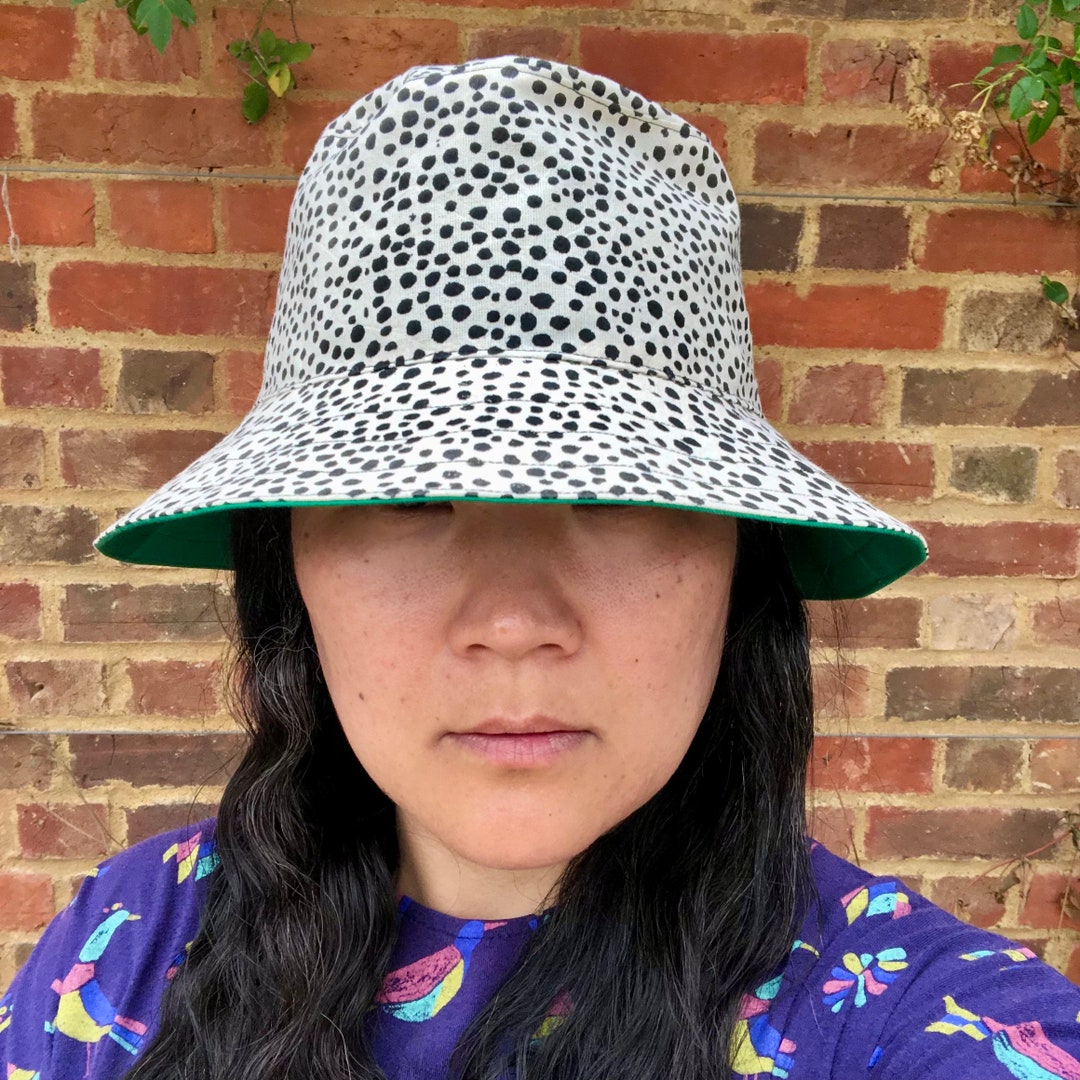 Reversible Bucket Hat, Spotty Pattern Screen Printed Cotton Sun Hat ...