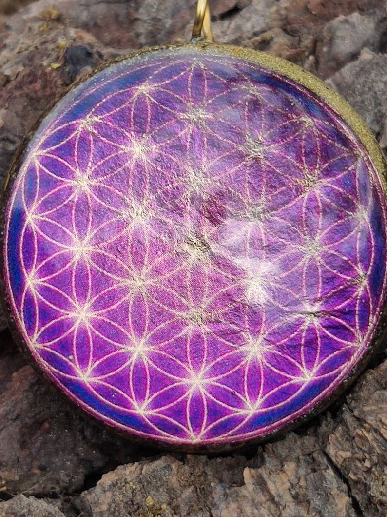 Flower of Life Violet Orgonite watch Video on Description | Etsy