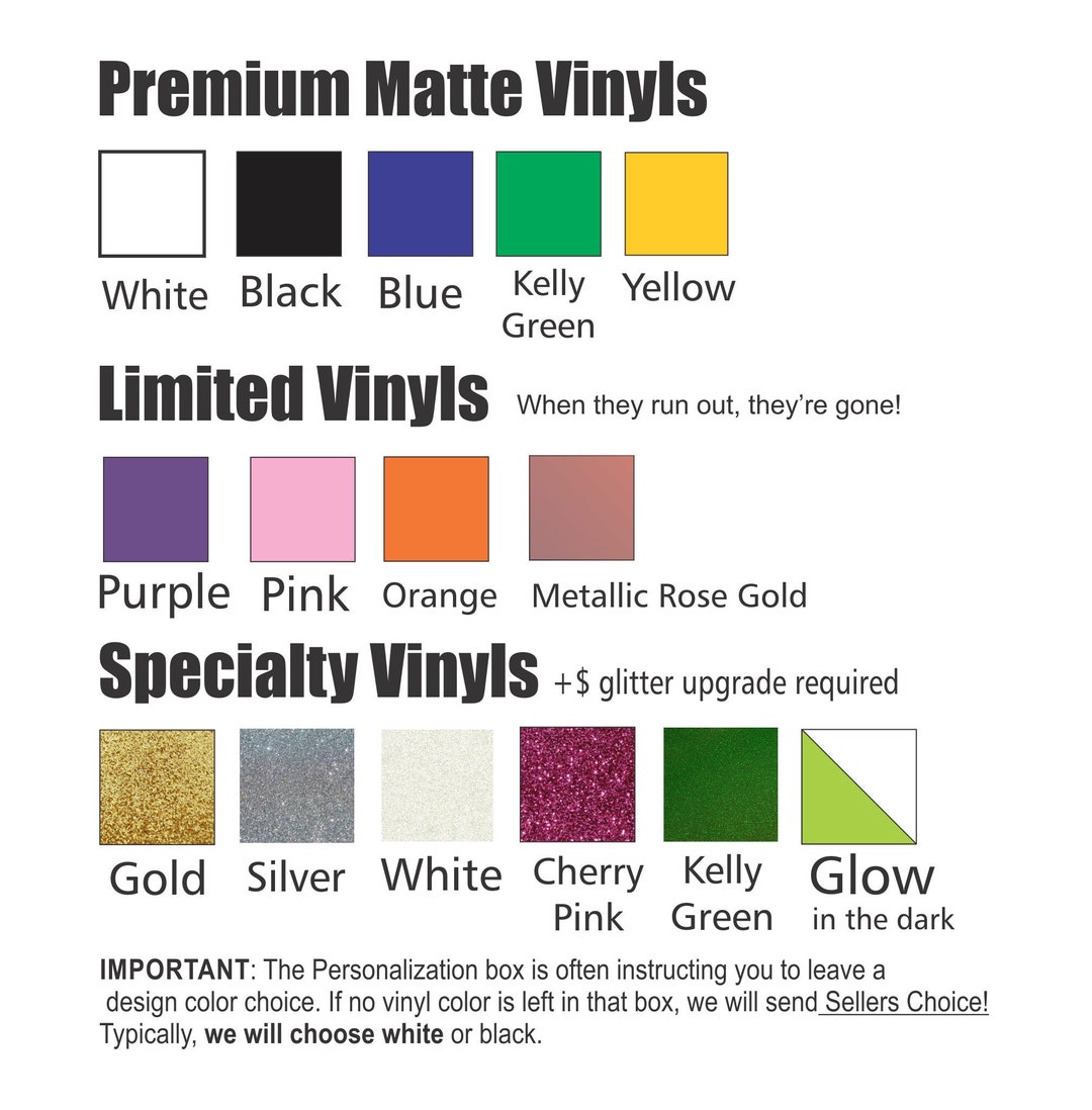 Glitter/specialty Vinyl Upgrade Includes Glow-in-the-dark and All ...