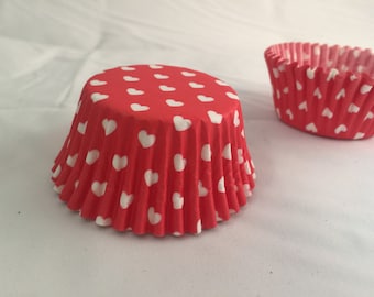 Red Heart Liners 50 Count Love Scallop Wedding Party Cupcake - Etsy