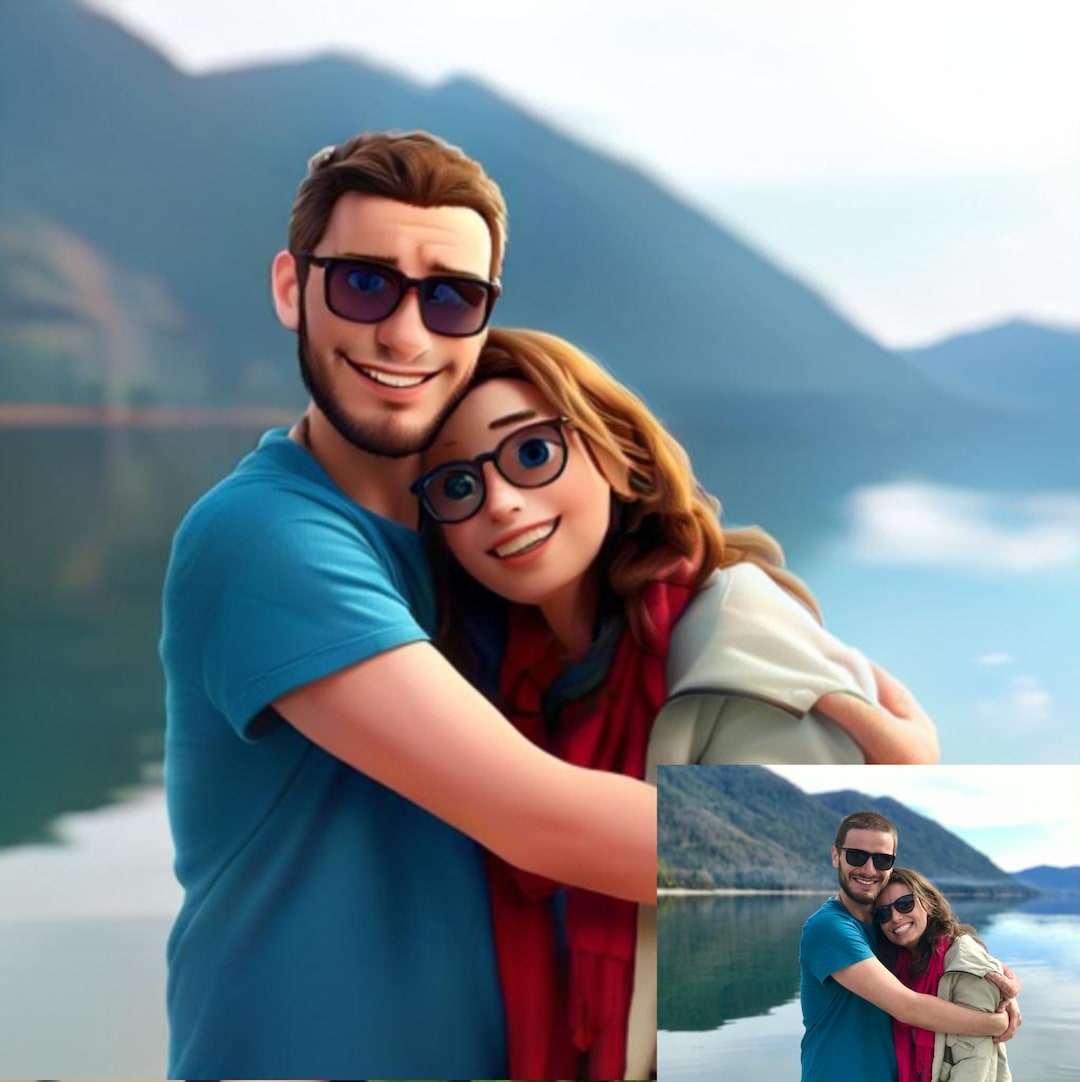 Personalized 3D Cartoon Portrait Customised Gift Family 3D Cartoon ...