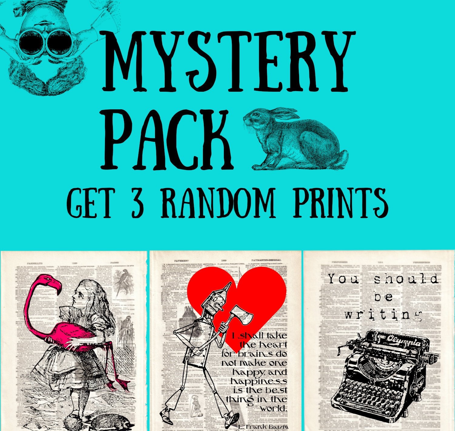 Get 3 Random Prints Dictionary Art Print Mystery Surprise Etsy get-3-random-prints-dictionary-art-print-mystery-surprise-etsy