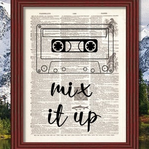 Dictionary Art Print Mix It up Quote Cassette Tape 1980s 1990s ...