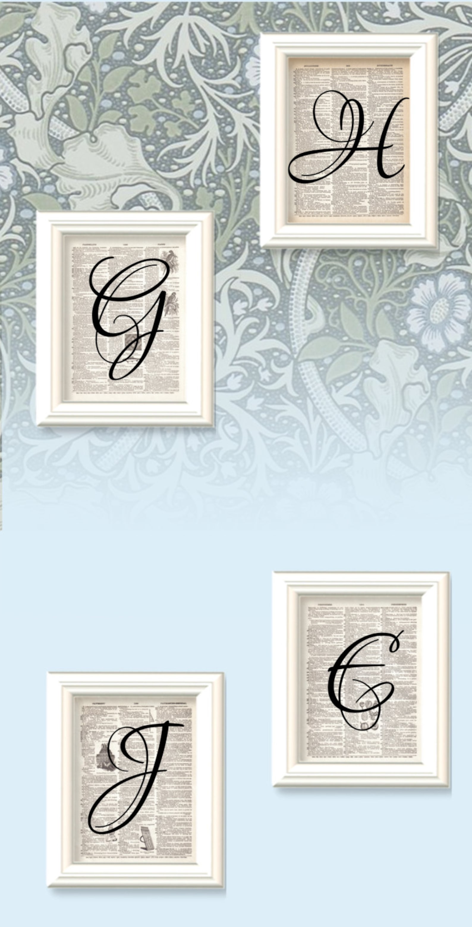 Dictionary Art Print Choose Your Fancy Monogram Initial - Etsy