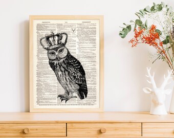 Dictionary Art Print Screech Owl Forest Animal Woodland Bird - Etsy