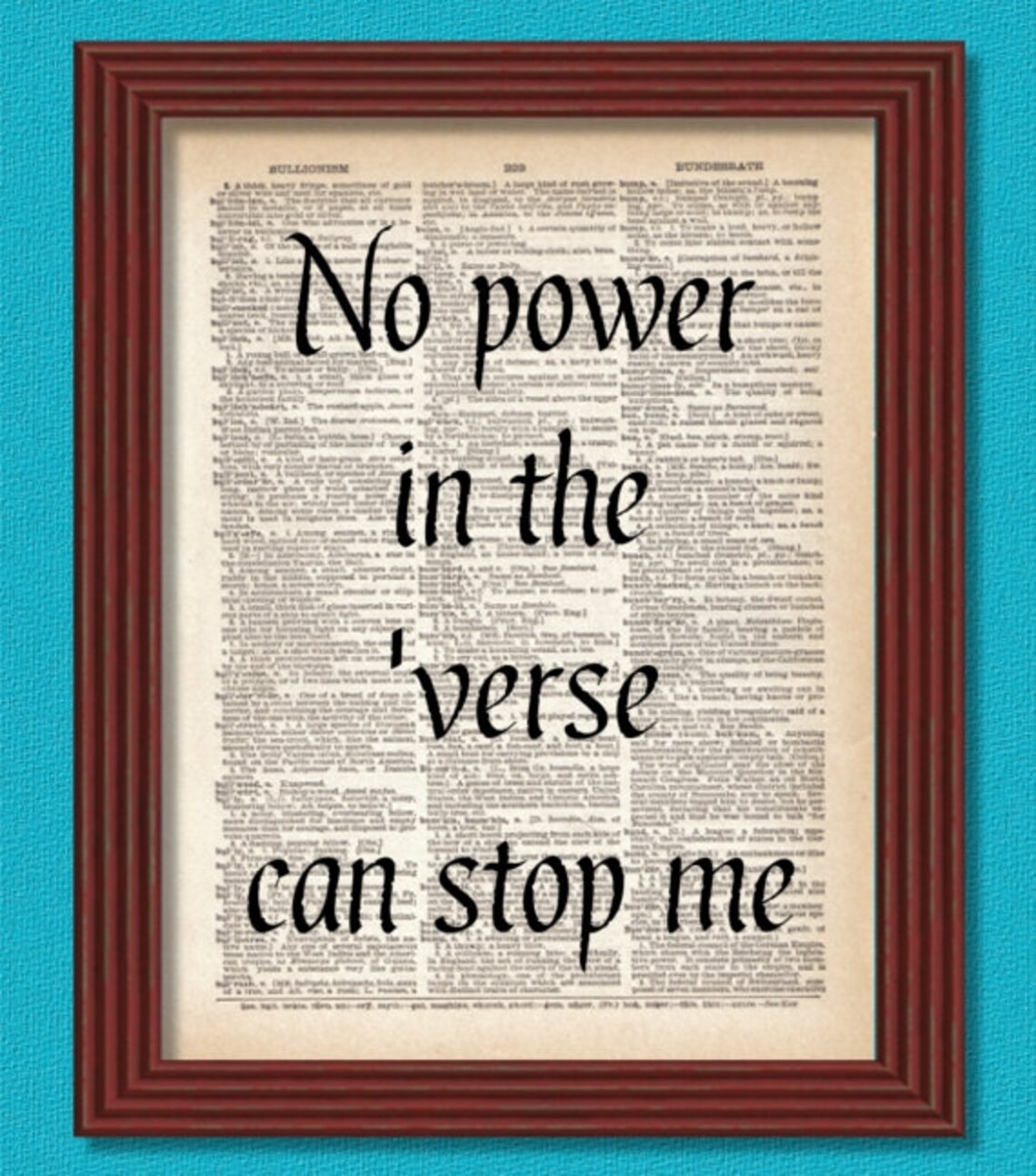Dictionary Art Print No Power in the 'verse Page Quote - Etsy