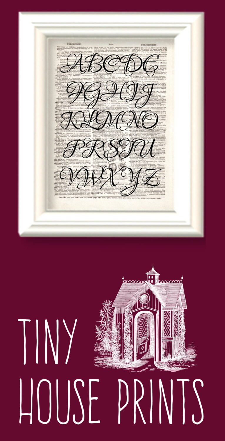 Dictionary Art Print Choose Your Fancy Monogram Initial - Etsy