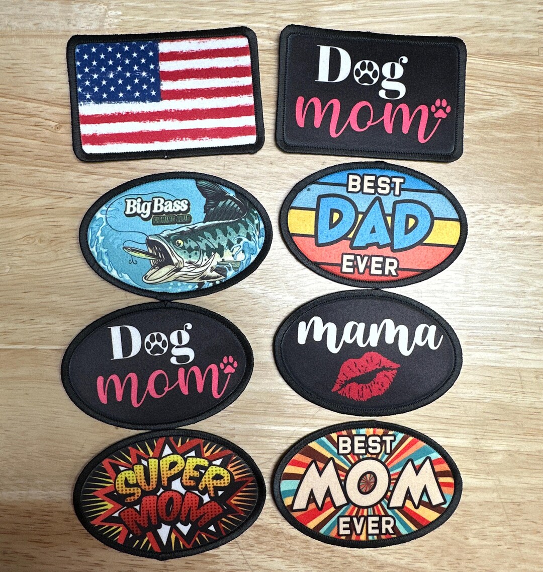 Custom Printed Patches With Black Border, Square, Oval, Round ...