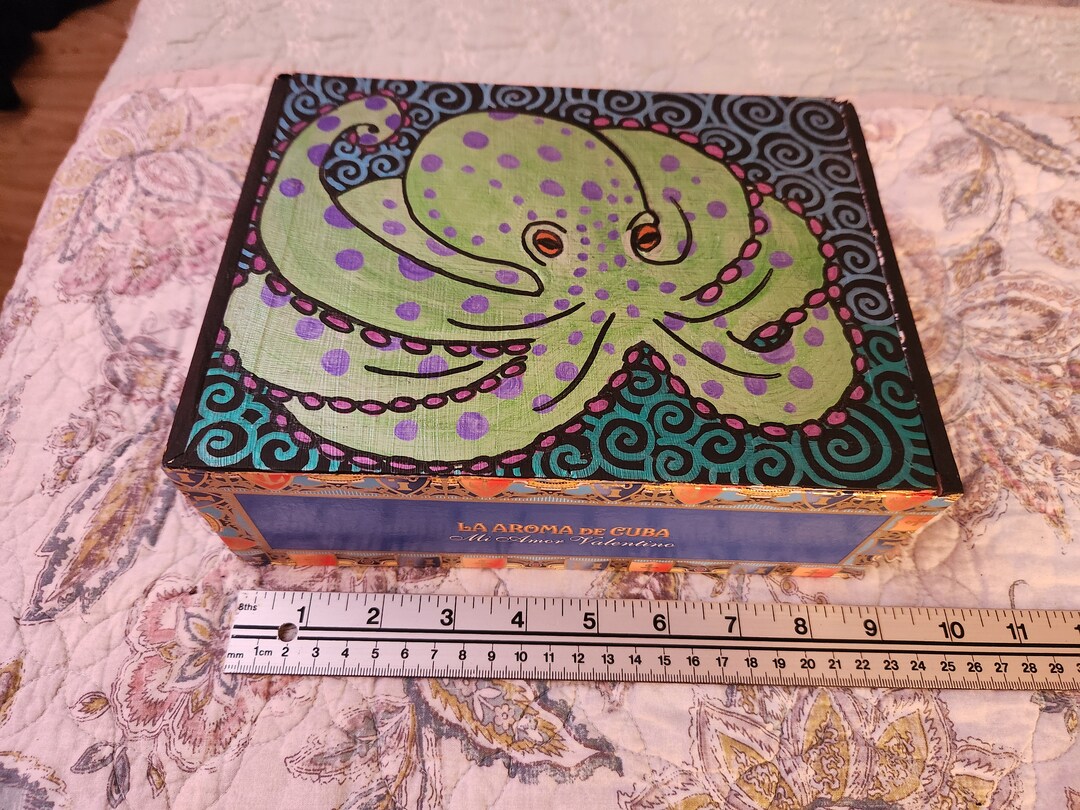 Beautiful Hand Painted Cigar Box - Etsy
