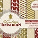 Vintage Christmas Digital Paper Pack Instant Download Red Bordeaux ...
