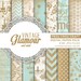 Mint and Gold Digital Paper Pack Instant Download Vintage | Etsy