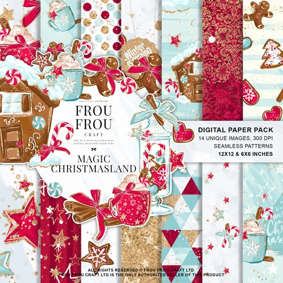 Cute Christmas Paper Pack Gingerbread Cookies Planner - Etsy