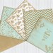 Mint and Gold Digital Paper Pack Instant Download Vintage Retro Glamour ...