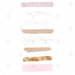 Pink Gold Brush Strokes, Pastel Color Palette, Glitter Clip Art, Fall ...