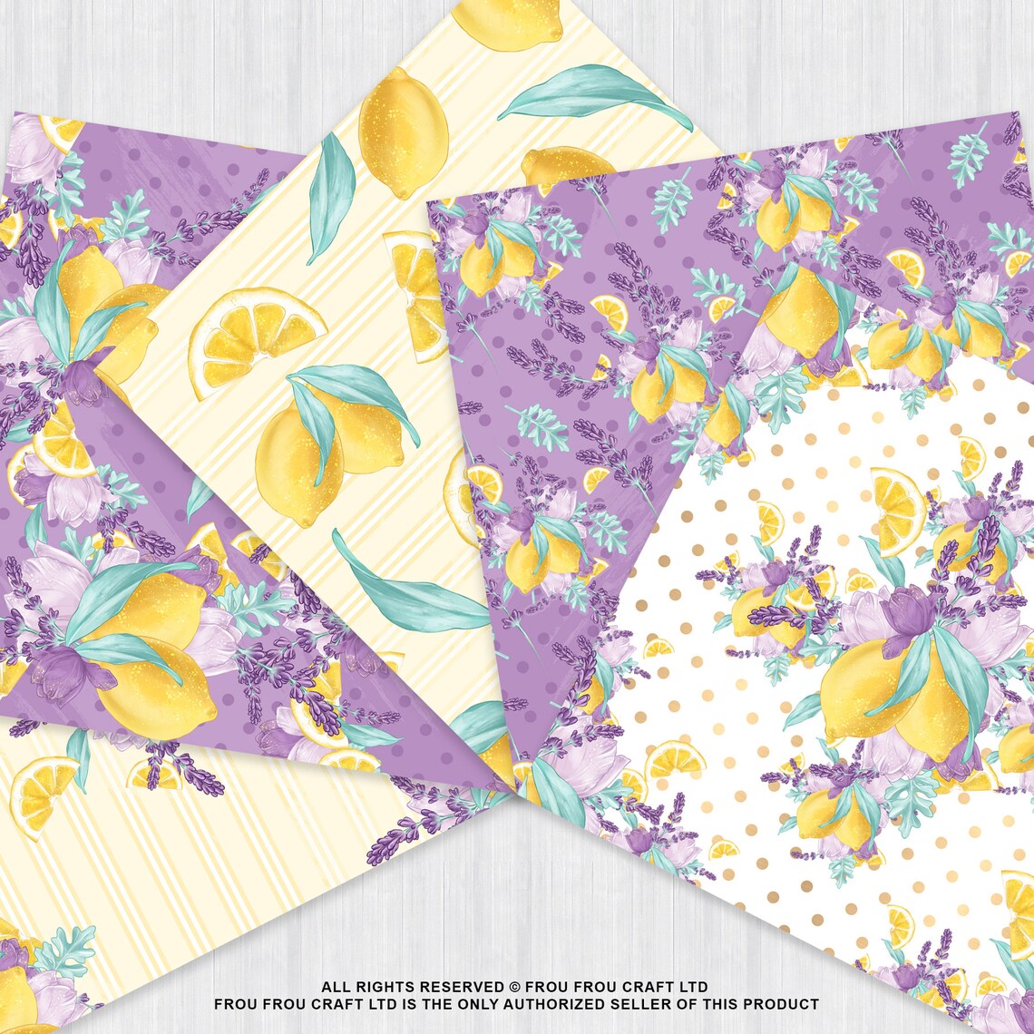 Lemons Paper Pack Lavender Paper Pack Summer Digital Paper - Etsy