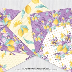 Lemons Paper Pack, Lavender Paper Pack, Summer Digital Paper Pack ...
