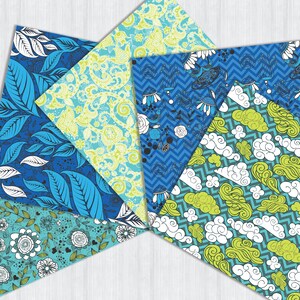 Bright Colors Digital Paper Pack Instant Download Spring Summer Blue ...