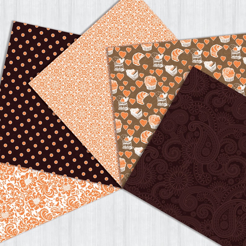 Coffee Scrapbook Papers Coffee Paper Pack Dark Brown Chocolate - Etsy