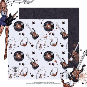 Music Digital Paper Pack, Rockstar Fashion Planner Stickers, Musician ...