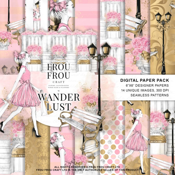 Digital Paper Paris - Etsy